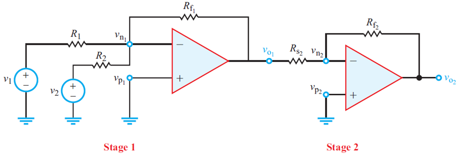 Solved Design a two-stage Op-Amp circuit as shown below to | Chegg.com