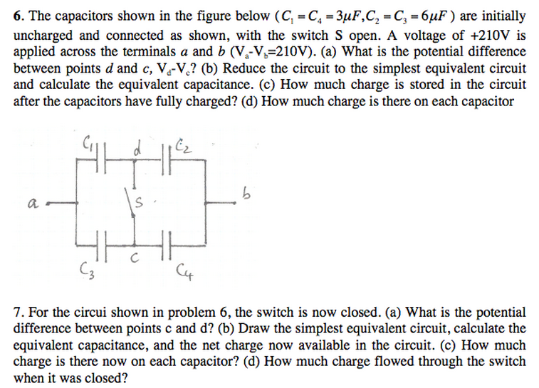 Solved The capacitors shown in the figure below (C1 = C4 = | Chegg.com
