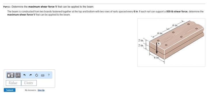 Solved Determine the maximum shear force V that can be | Chegg.com