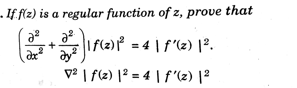 Solved If fz) is a regular function of z, prove that | Chegg.com