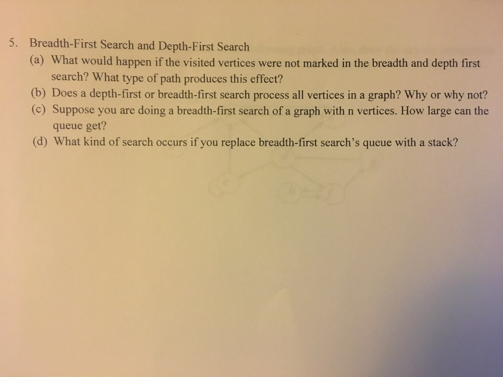 Solved 5. Breadth-First Search and Depth-First Search | Chegg.com