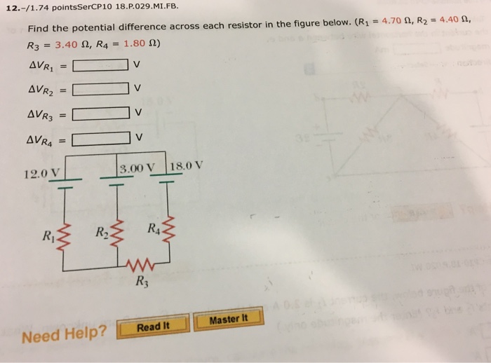 Solved Find the potential difference across each resistor in | Chegg.com