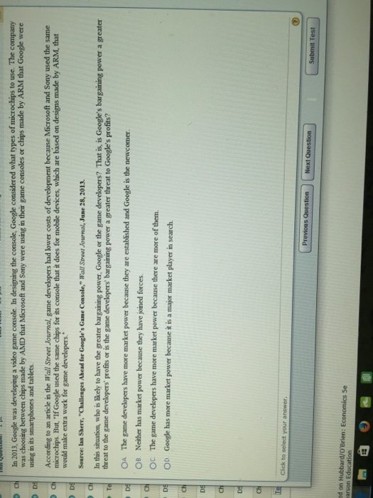 Solved In 2013, Google was developing a video game console. | Chegg.com