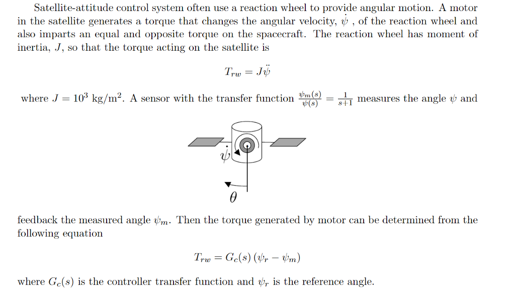 Solved Satellite Attitude Control System Often Use A