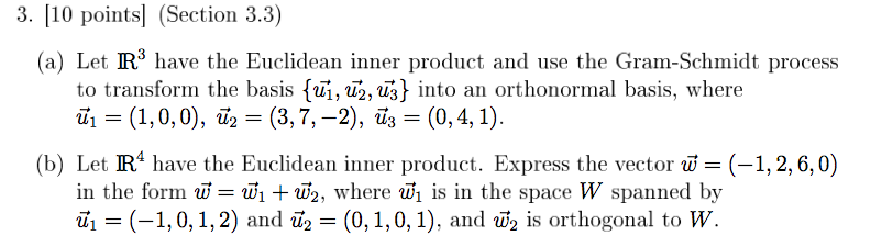 Solved 3 [10 Pointsl Section 3 3 A Let R3 Have The