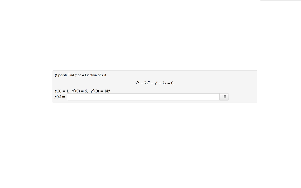 Solved 1 Point Find Y As A Function Of X If Y 0 1 Y x Chegg