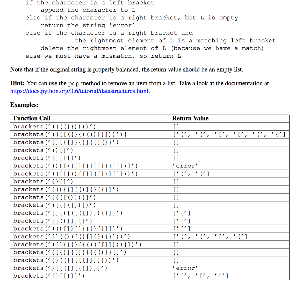 Solved Part Iii Matching Brackets 20 Points Write A
