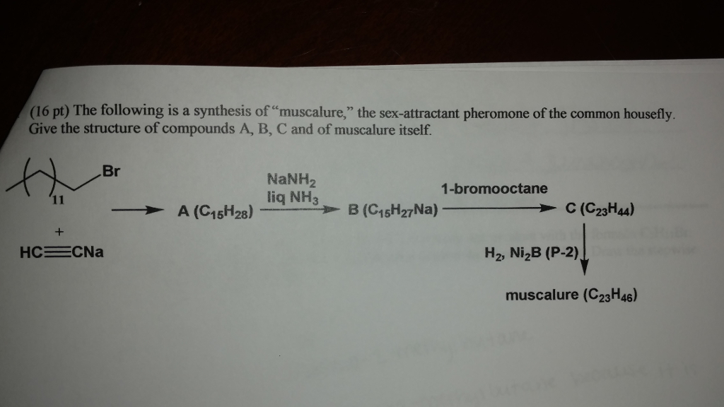 Solved The following is a synthesis of muscalure, the | Chegg.com