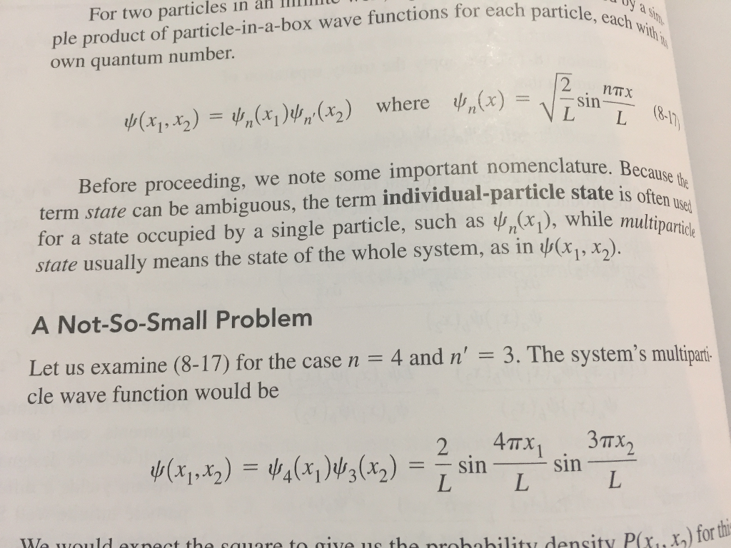 Solved article, each with ' ܐܸܙܕܲܬ݀ 09ܠ For two particles in | Chegg.com