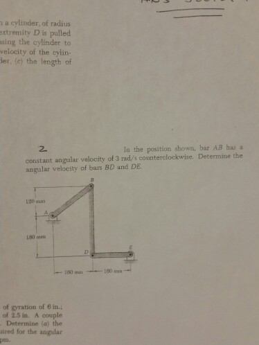 Solved In the position shown, bar AB has a constant angular | Chegg.com
