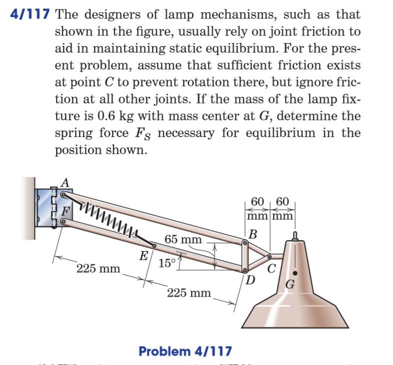 Solved The designers of lamp mechanisms, such as that shown | Chegg.com