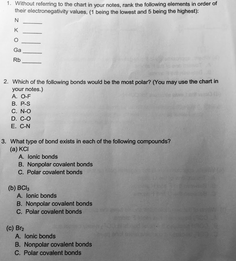 Solved Chem Problems: Polarity | Chegg.com