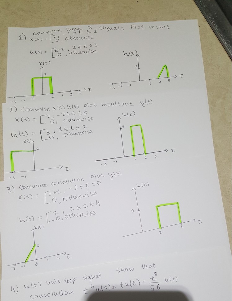 Solved analyticaly solve continuous time convolution (not | Chegg.com