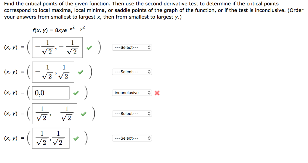 Solved Find the critical points of the given function. Then | Chegg.com