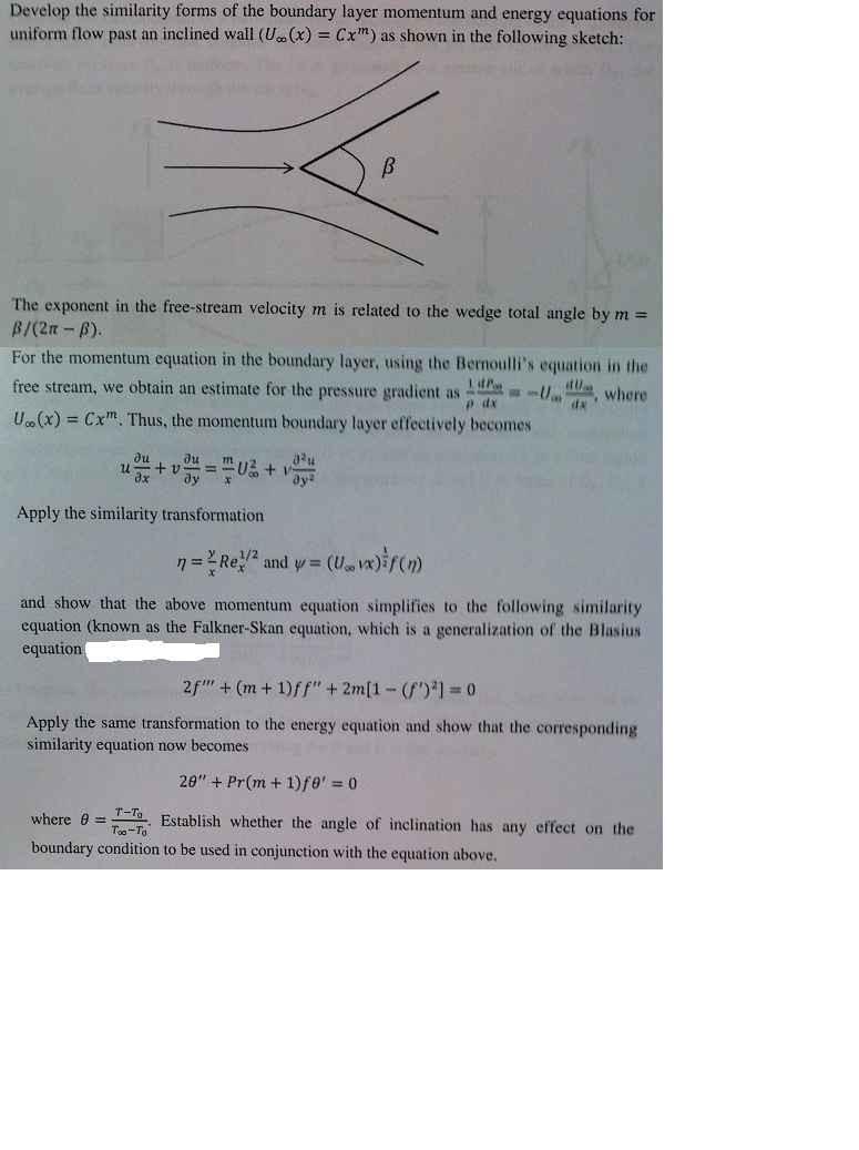 Solved Develop the similarity forms of the boundary layer | Chegg.com