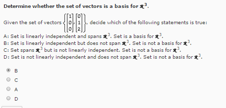 Solved Determine which of the sets of vectors is linearly | Chegg.com