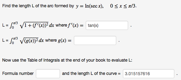 Solved Find the length L of the arc formed by y = ln(sec x) | Chegg.com