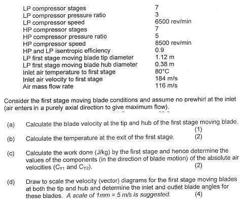 7 LP compressor stages LP compressor pressure ratio | Chegg.com