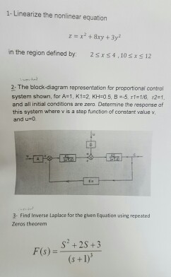 Solved Linearize the nonlinear equation z = x^2 + 8xy + 3y^2 | Chegg.com