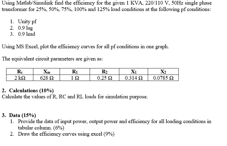 Solved Using Matlab/Simulink find the efficiency for the | Chegg.com