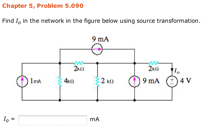 Find Io In The Network In The Figure Below Using 