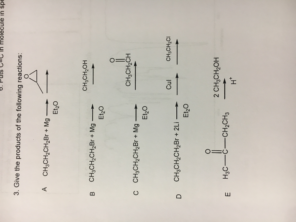 Solved Give the products of the following reactions: | Chegg.com