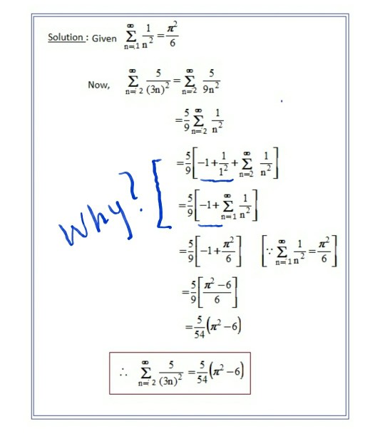 Solved Solution: Given Σ n2 6 n= 2 12 n=2 n n=1 n. Wh n-in | Chegg.com