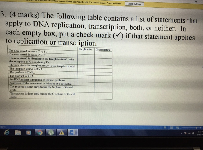Solved The following table contains a list of statements | Chegg.com