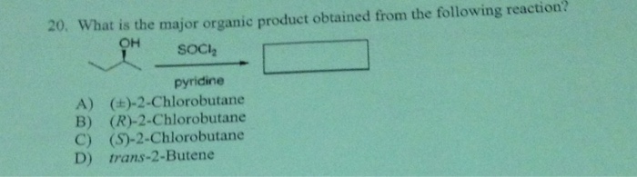 Solved What is the major organic product obtained from the | Chegg.com