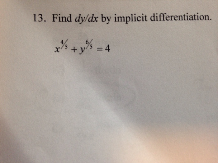 Solved Find dy/dx by implicit differentiation. | Chegg.com