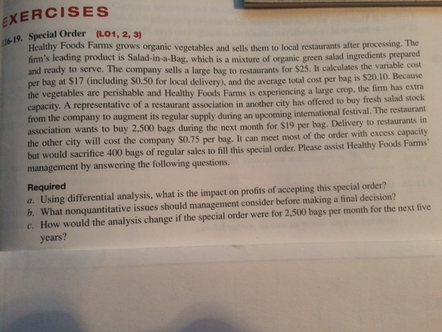 Solved Healthy Foods Farms grows organic vegetables and | Chegg.com
