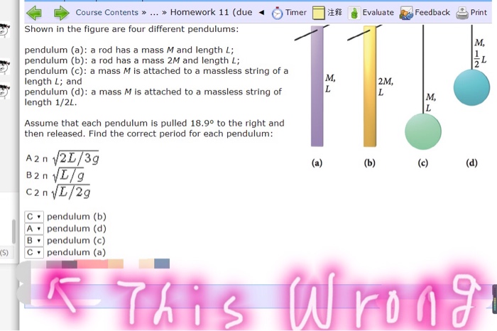 Solved Shown in the figure are four different pendulums: a | Chegg.com
