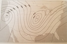 Solved the map below shows upper atmosphere pressure (shows | Chegg.com