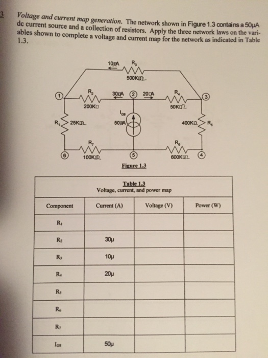Solved Voltage and currrent map generation The network shown | Chegg.com