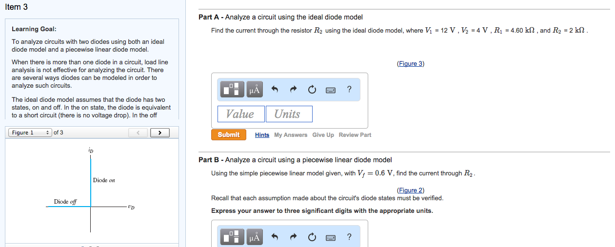 Solved To analyze circuits with two diodes using both an | Chegg.com