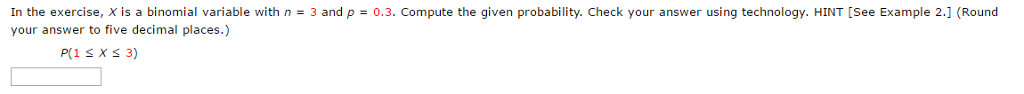 Solved In the exercise, X is a binomial variable with n = 3 | Chegg.com