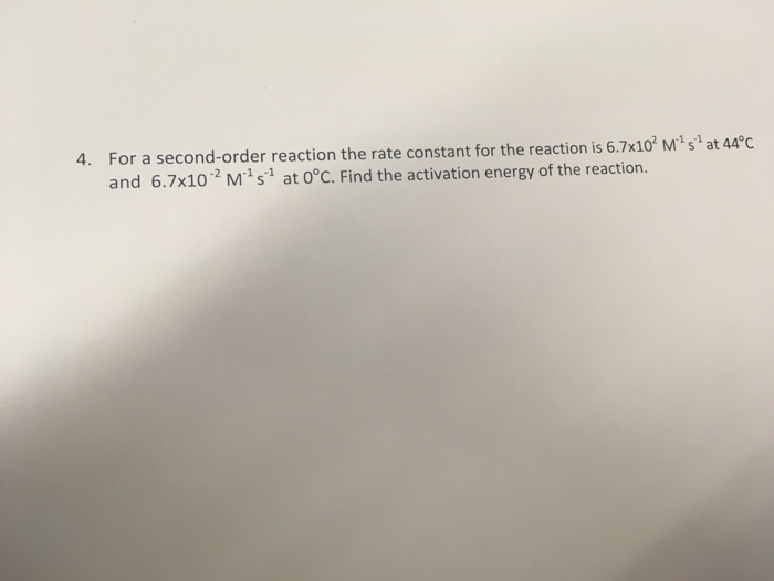Solved For a second-order reaction the rate constant for the | Chegg.com