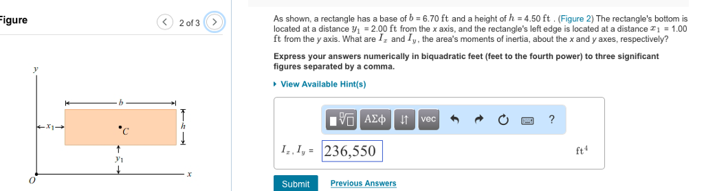 Solved ots As shown, a rectangle has a base of b -6.70 ft | Chegg.com