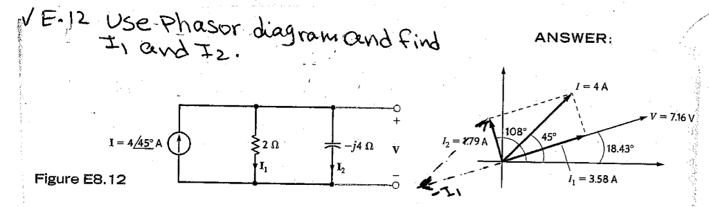 Solved Use phasor diagram and find I_1 and I_2. | Chegg.com
