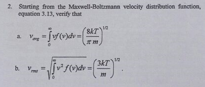 Solved Starting from the Maxwell-Boltzmann velocity | Chegg.com