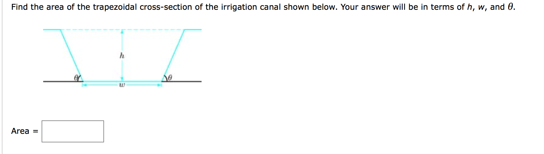 Solved Find the area of the trapezoidal cross-section of the | Chegg.com