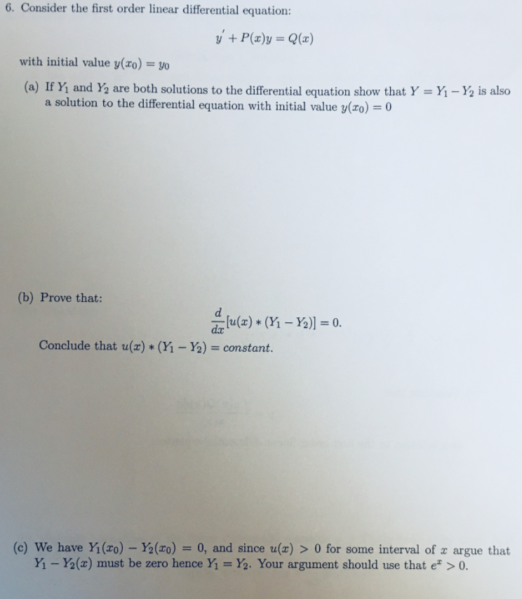 Solved First Order Linear Differential Equation #N# I want to | Chegg.com