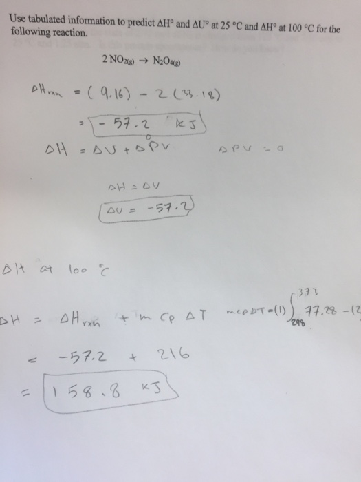 Solved Use tabulated information to predict delta H degree | Chegg.com Solved Use tabulated information to predict delta H degree | Chegg.com