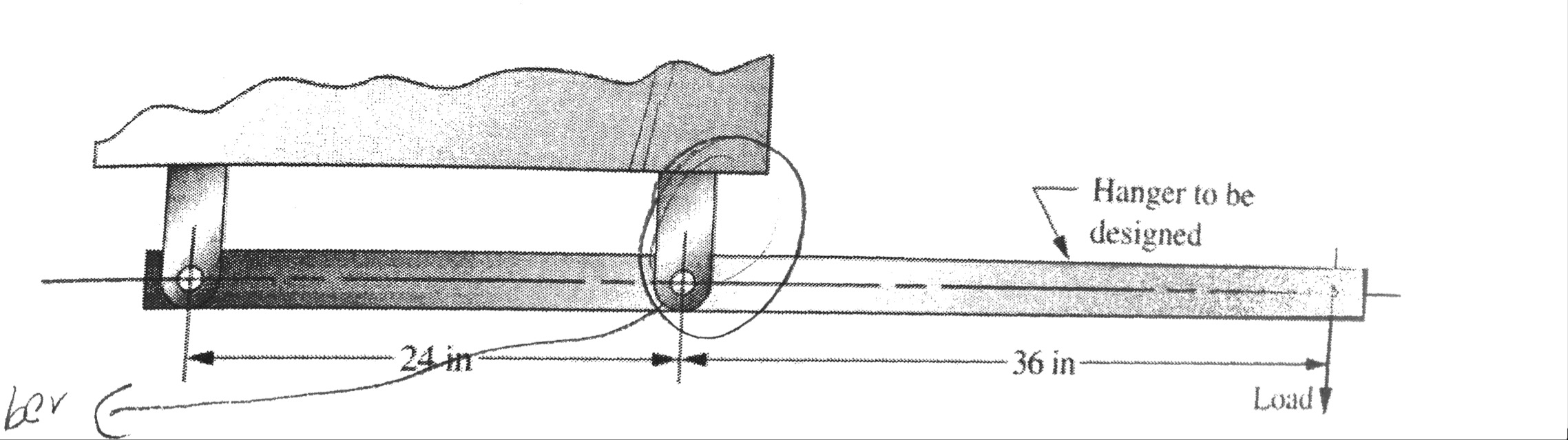 Solved A hanger for a conveyor system extends outwawrd from | Chegg.com