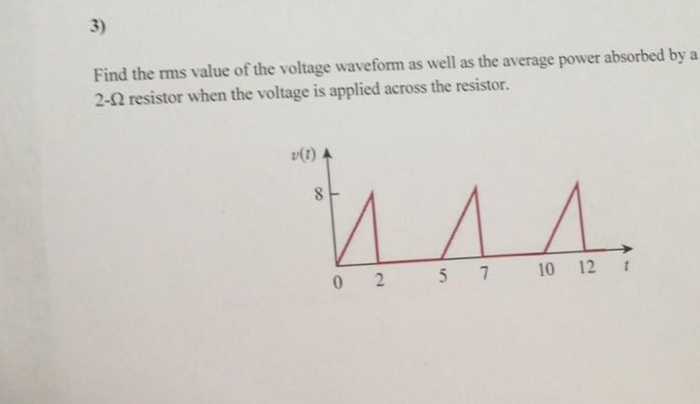 Solved Find the rms value of the voltage waveform as well as | Chegg.com