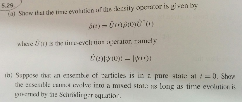 Show that the time evolution of the density operator | Chegg.com