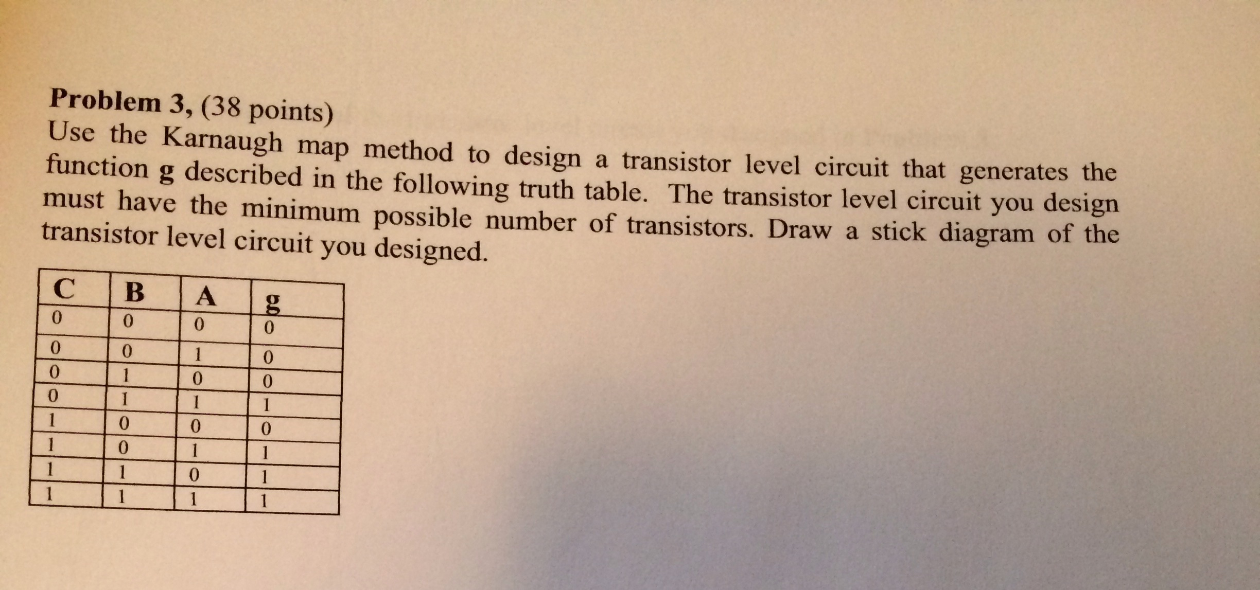 Solved Use the Karnaugh map method to design a transistor | Chegg.com