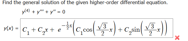 Solved Find the general solution of the given higher-order | Chegg.com