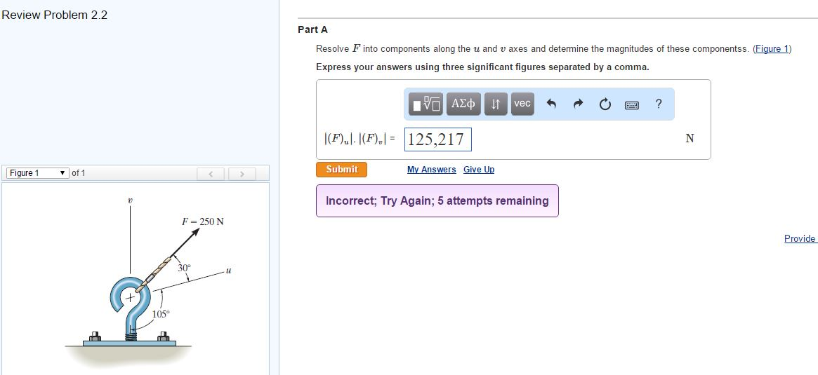 Solved Resolve F into components along the u and v axes and | Chegg.com