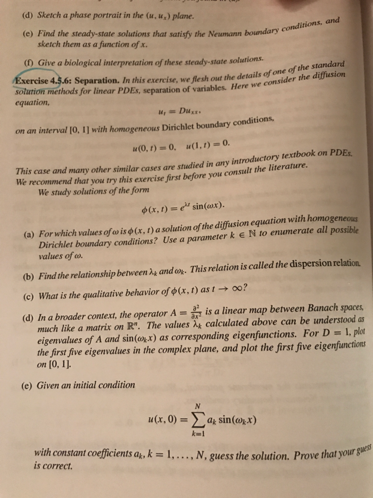 Sketch a phase portrait in the (u, u_x) plane. Find | Chegg.com